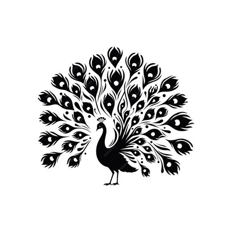 Premium Vector Peacock Silhouette Isolated On A White Background