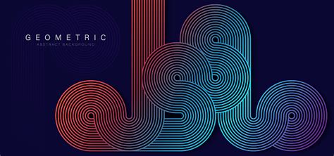 진한 파란색 배경에 추상적인 그라데이션 기하학적 선 패턴 복고풍 스타일 기하학적 줄무늬 라인 아트 디자인 포스터 배너 브로셔 표지 프리젠 테이션 웹 사이트 전단지에