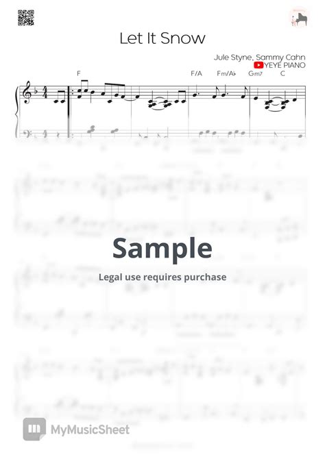 Jule Styne Let It Snow Sheets By Yeye Piano