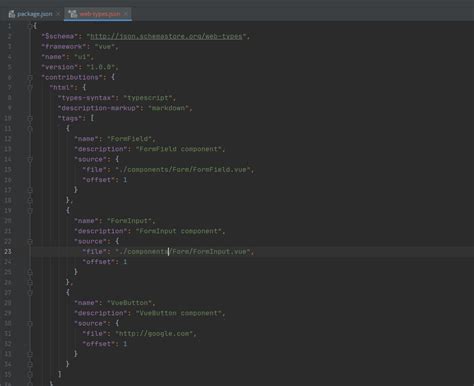 Vuejs Globaly Registered Vue Components Highlighting Webstorm