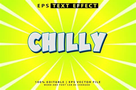 Premium Vector Editable Text Effect Chilly 3d Cartoon Template Style