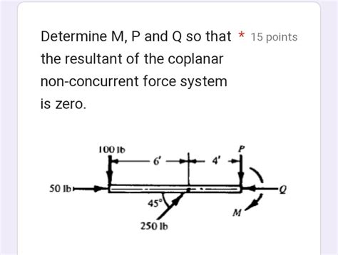 SOLVED Determine M P And Q So That 15 Points The Resultant Of The