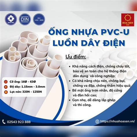 Ống Nhựa Pvc U Luồn Dây điện Hoa Sen Ống Nhựa Hàn Quốc