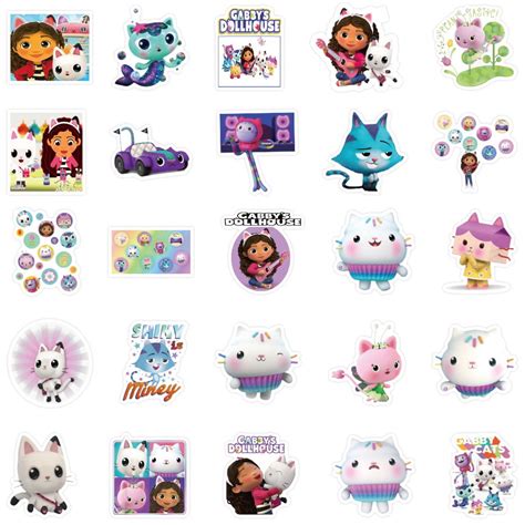 Gabbys Dollhouse Cartoon Sticker Set 50 Cute Self Australia Ubuy