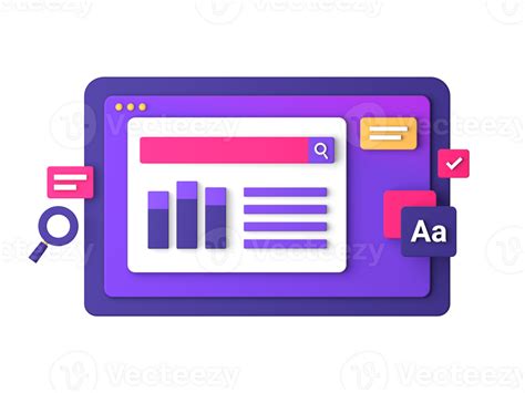 3d Purple Illustration Icon Of Working On A Business Job Front For Ui