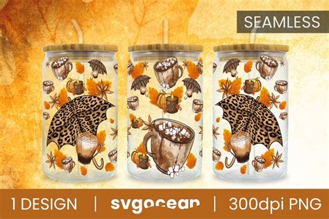 Fall Libbey Wrap Design Png 16 Oz Libbey Glass By Svgocean