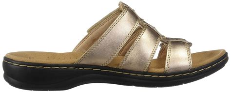 Clarks Womens Leisa Spring Leather Open Toe Casual Sport Sandals Gold