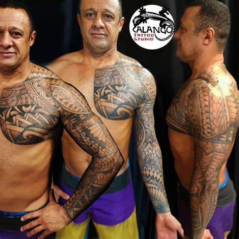 Calango Tattoo Piercing Studio Maori Freehand Criado Diretamente No Corpo Do