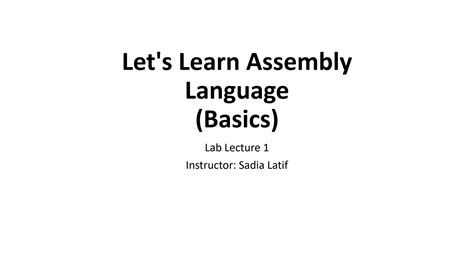 SOLUTION Basic Assembly Language Studypool