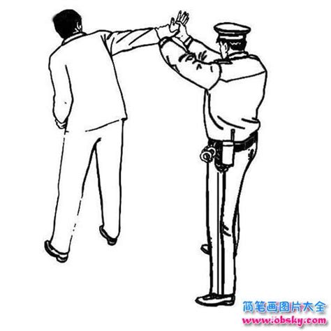警察抓小偷简笔画图片 警察 儿童简笔画图片大全