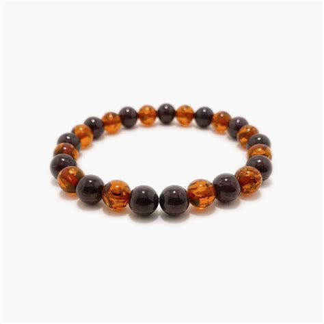 Браслет из граната и янтаря купить в интернет магазине Una доставка по Москве и России