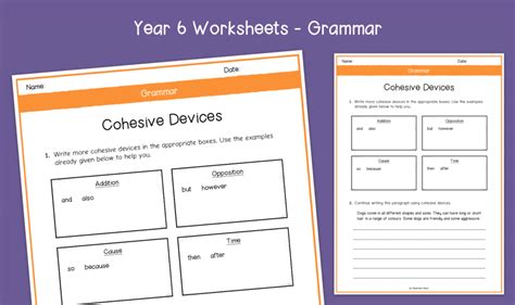 Year 6 Cohesive Devices Worksheets Ks2 Grammar Primary English