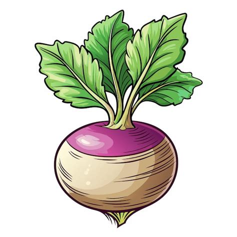 Fresh Turnip Vegetable Vector Art Design Premium Ai Generated Vector