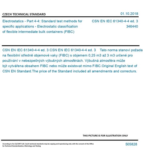 Csn En Iec 61340 4 4 Ed 3 Electrostatics Part 4 4 Standard Test