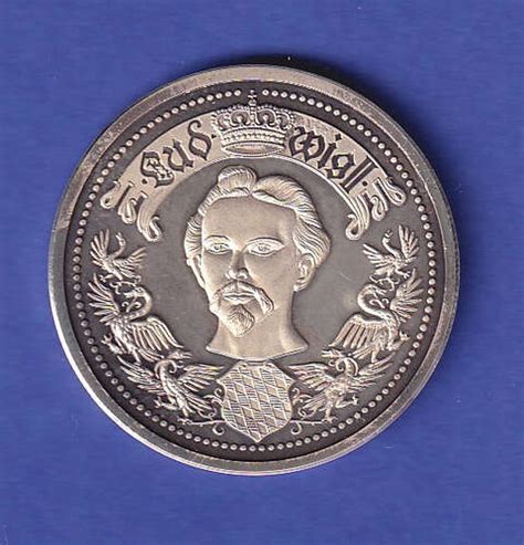 Silber Medaille Geburtstag von König Ludwig II von Bayern Nr oldthing
