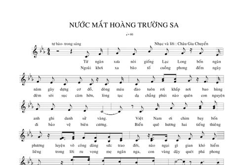 Nu c M t Hoàng Tru ng Sa Score Only Sheet Music Châu Gia Chuy n