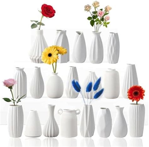 Amazon Sameme White Ceramic Bud Vases Set Of Small Vases In Bulk For Flowers Mini