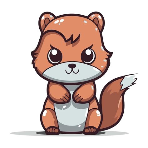 Premium Vector Cute Cartoon Chipmunk Isolated On White Background