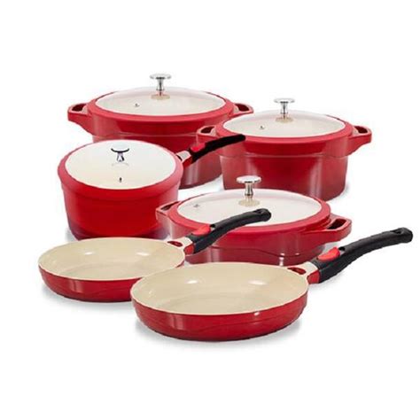 Jogo De Panelas Red Le Cook Revestimento Cerâmico Peças Leroy Merlin