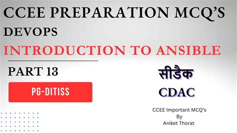 Cdac Pg Ditiss Ccee Preparation Mcqs Devops Introduction To Ansible Part 13 Youtube