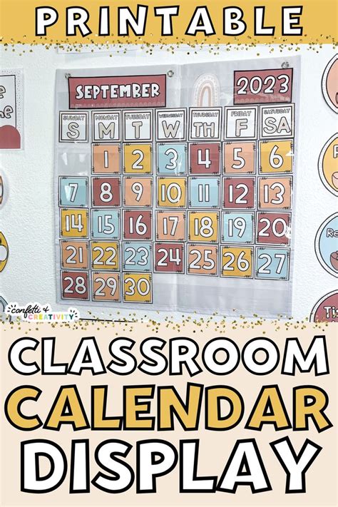 A Classroom Calendar Is Displayed On The Wall