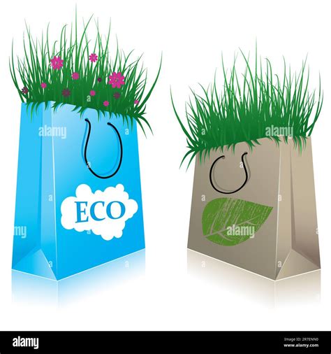 Eco Shopping Bags Vector Illustration Stock Vector Image Art Alamy
