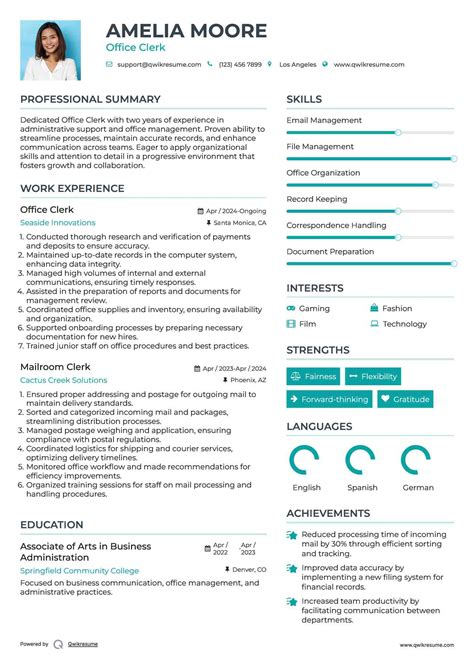 Sample Clerical Resume Objectives