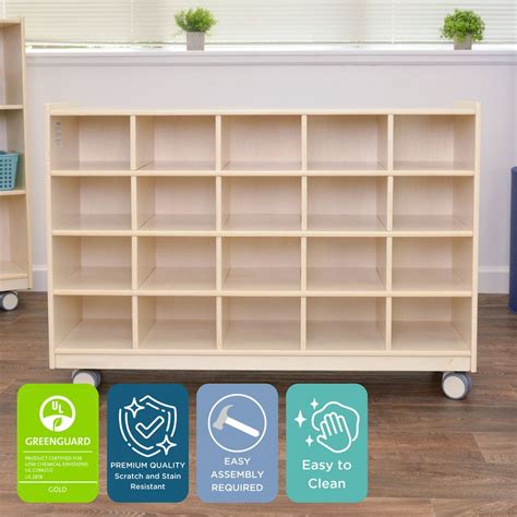 Environments® Mobile 20 Section Cubby Storage Assembled Assembled Assembly