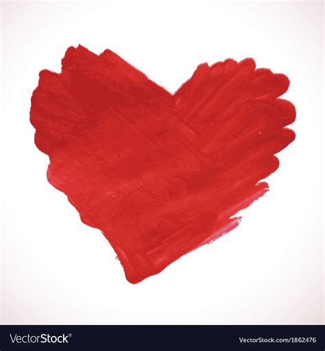 Hand Drawn Painted Red Heart Element Royalty Free Vector