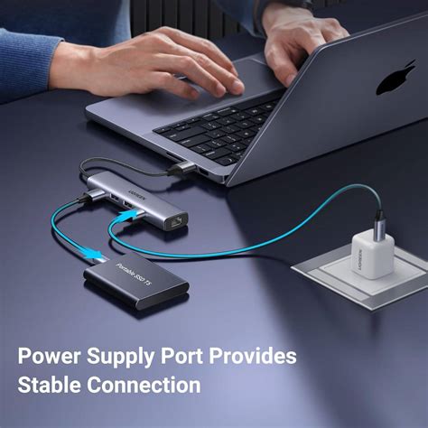 Ugreen Usb3 0 To 3usb3 0 Rj45 1000m Ethernet Adapter Type C Power Supply Buy Best Price In