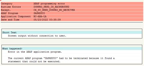 Screen Output Without Connection To User Sap Community