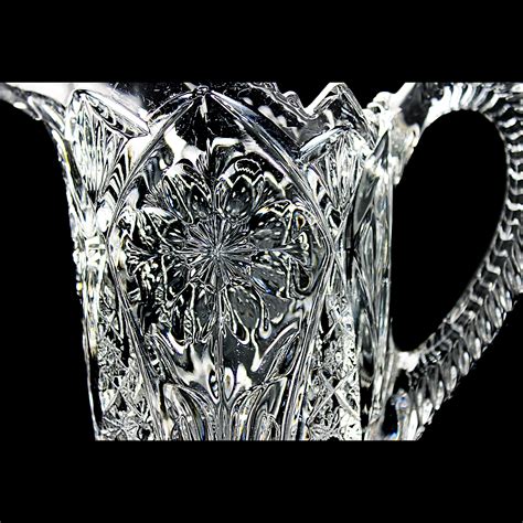 Antique Eapg Pitcher Imperial Glass Co La Rochelle Flower And