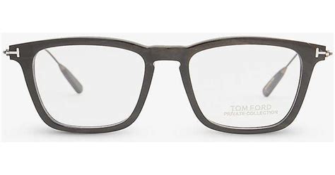 Tom Ford Ft5851 Rectangular Frame Acetate Optical Glasses In White