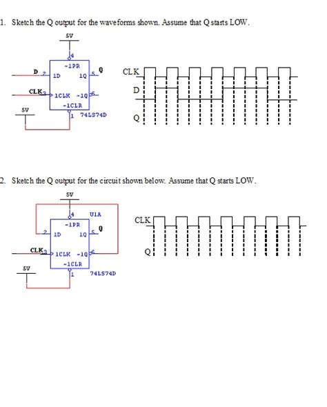 Solved Sketch The Q Output For The Waveforms Shown Assume