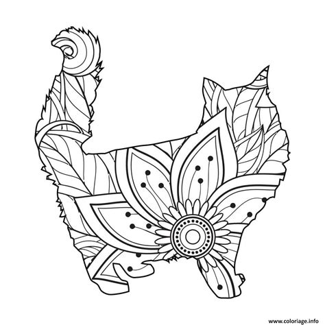 Coloriage Chat Mandala Zentangle 1 Dessin Chat Mandala à Imprimer