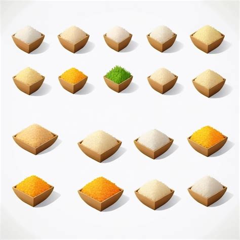 A Series Of Different Types Of Cubes With A Green Grass On The Top Premium Ai Generated Image