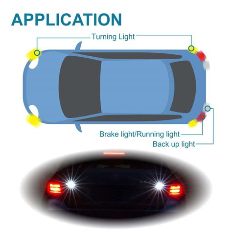 Car LED Lights 7440 T20 Reverse Backup Signal Light White Amber Red