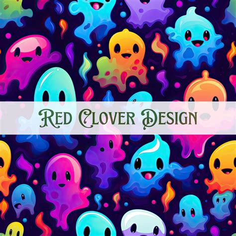Cute Ghosts Seamless Pattern Ghosts Seamless Pattern Spooky Seamless Pattern For Fabric