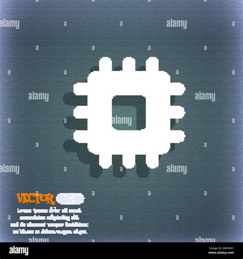 Central Processing Unit Icon Symbol On The Blue Green Abstract Background With Shadow And Space