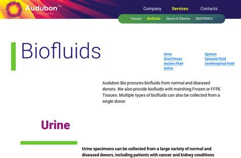 Audubon Bioscience — Biofluids