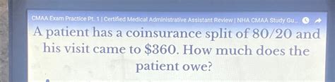 Solved CMAA Exam Practice Pt 1 1 Certified Medical Chegg