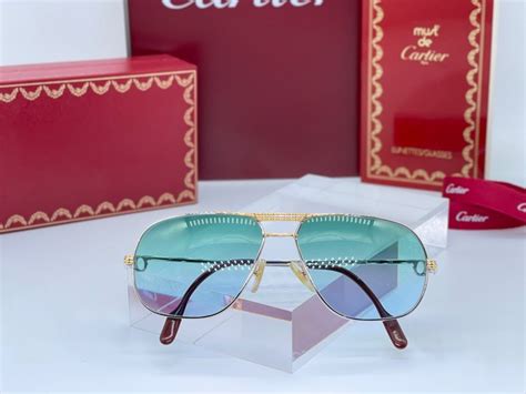 Cartier Tank Platinum Vintage Gold Planted 24k Sunglasses Auction
