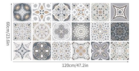 Funlife Moroccan Style Floor Tiles Sticker Waterproof Bathroom Kitchen