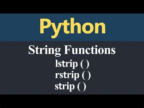 Learn Lstrip Rstrip And Strip String Function In Python Hindi Mind Luster