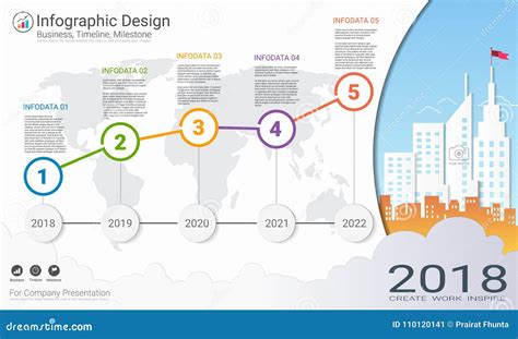 Business Infographics Template Milestone Timeline Or Road Map With