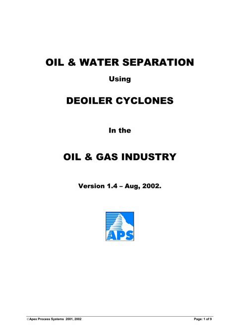 Pdf Apex Deoiler Hydrocyclone Dokumentips