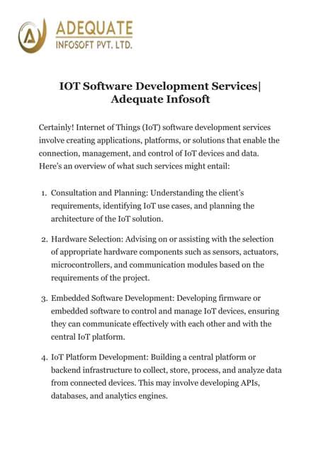 Qualities Of Iot Software Development Company Pdf