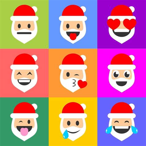 Santa Emoji Set 51317039 Vector Art At Vecteezy