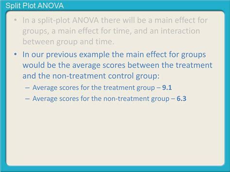 What Is A Split Plot Anova Pptx