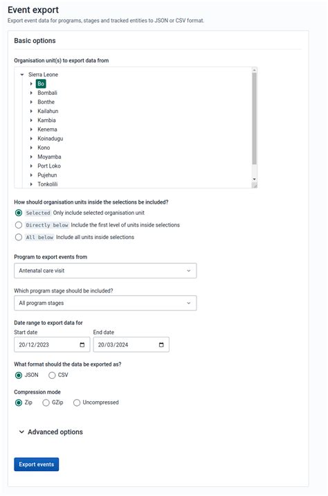 Import Export Dhis2 Documentation